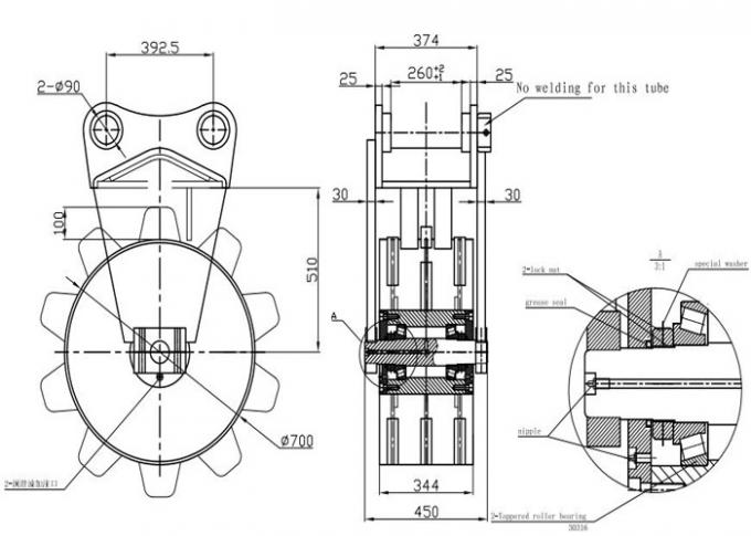 Heavy Duty Excavator Compaction Wheel Landfill Compactor Wheels